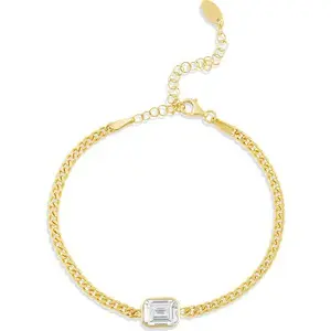 SHYMI Fancy Shape Zirconia Chain Bracelet - Gold/white/emerald Cut