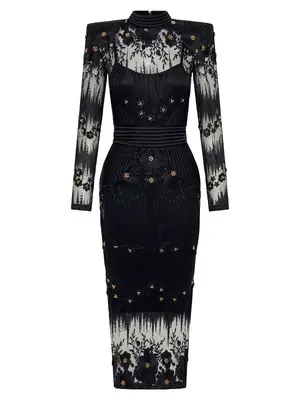 ZHIVAGO L'artiste Embellished Midi-dress - Black