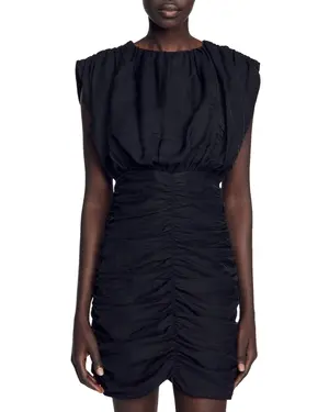 Sandro Diamant Ruched Mini Dress
