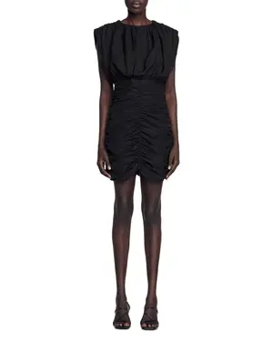 Sandro Diamant Ruched Mini Dress