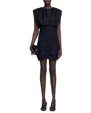 Sandro Diamant Ruched Mini Dress