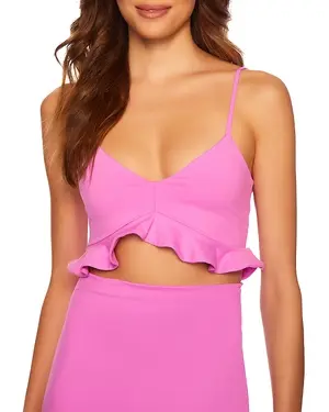 Susana Monaco Ruffled Crop Top - Bubble