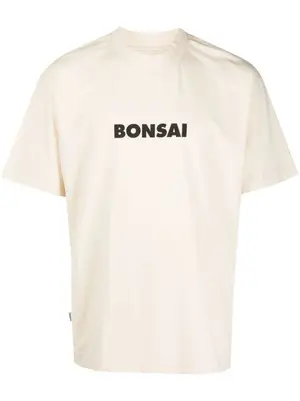 BONSAI Logo-print Cotton T-shirt - Neutrals