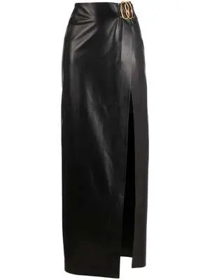 Bally Side-split Leather Skirt