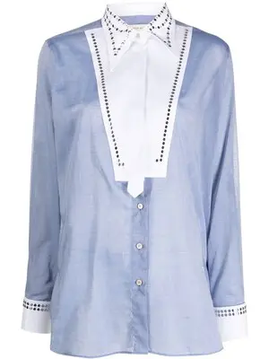 WALES BONNER Stud-embellished Bib Shirt