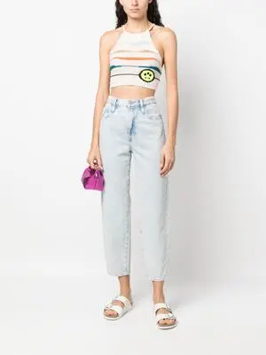 BARROW Halterneck Knitted Crop Top