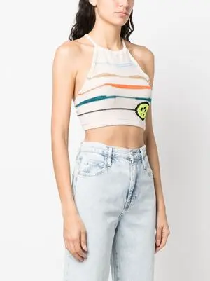 BARROW Halterneck Knitted Crop Top
