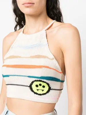 BARROW Halterneck Knitted Crop Top