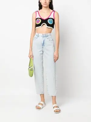 BARROW Crochet-panel Crop Top