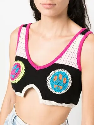 BARROW Crochet-panel Crop Top