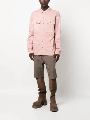Rick Owens Cotton-blend Long-sleeved Overshirt - Pink