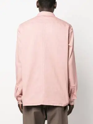 Rick Owens Cotton-blend Long-sleeved Overshirt - Pink