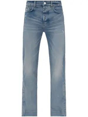 Amiri Crystal-embellished Flared Jeans - Blue