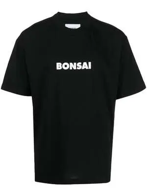 BONSAI Logo-print Cotton T-shirt - Black