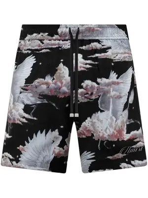 Amiri Graphic-print Pyjama Shorts - Black