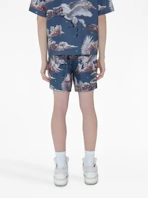 Amiri Graphic-print Pyjama Shorts - Blue