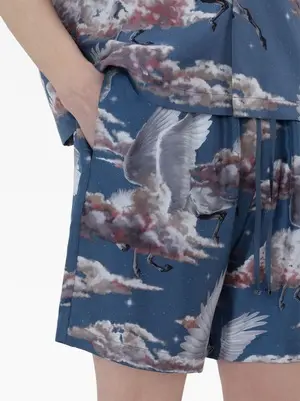 Amiri Graphic-print Pyjama Shorts - Blue