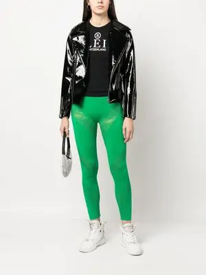 Philipp Plein Perforated-panelled Seamless Leggings - Green