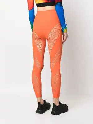 Philipp Plein Open-knit Seamless Leggings - Orange