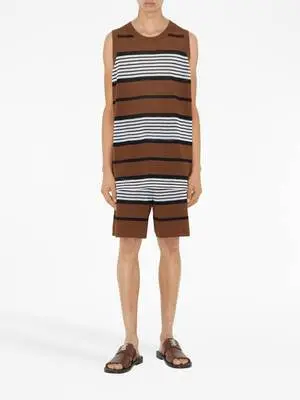 Burberry Perforated Striped Bermuda Shorts