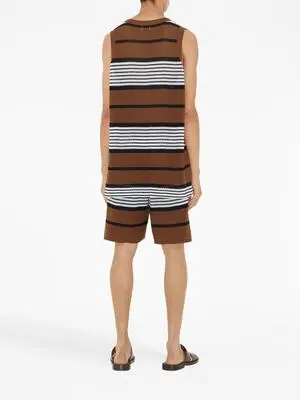 Burberry Perforated Striped Bermuda Shorts