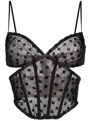 MISBHV Mesh Monogram Corset Top