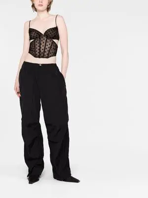 MISBHV Mesh Monogram Corset Top