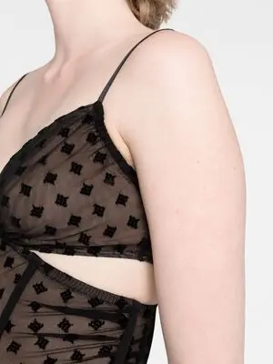MISBHV Mesh Monogram Corset Top