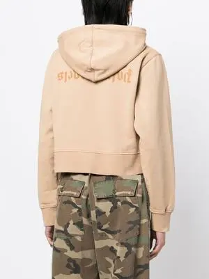 Palm Angels Logo-print Cropped Hoodie