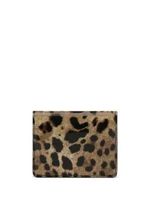 Dolce & Gabbana Leopard-print Leather Wallet - Brown
