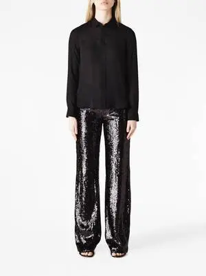NILI LOTAN Sequin-embellished Flared Trousers