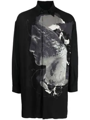 Yohji Yamamoto Graphic-print Long-sleeve Shirt