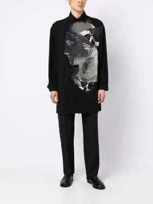 Yohji Yamamoto Graphic-print Long-sleeve Shirt