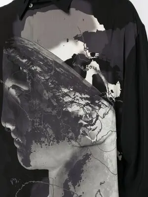 Yohji Yamamoto Graphic-print Long-sleeve Shirt