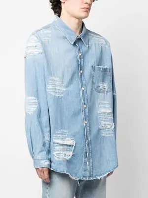 424 Distressed Denim Shirt