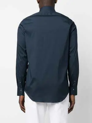 FINAMORE 1925 Plain Cotton-blend Shirt - Blue