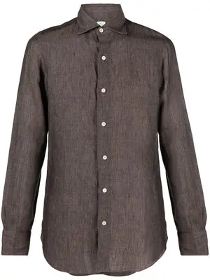 FINAMORE 1925 Mélange-effect Linen Shirt