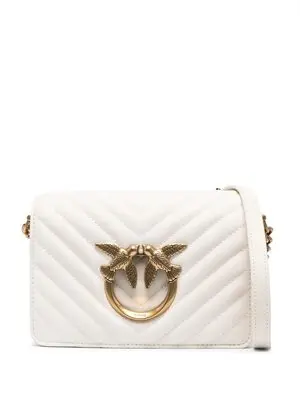 Pinko Love Birds Buckle Crossbody Bag - White