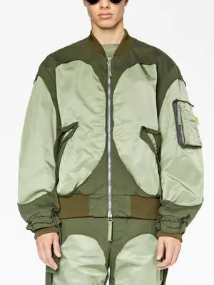 DIESEL® Ripped-detail Panelled Bomber Jacket