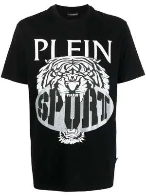 PLEIN SPORT Ss Tiger Round-neck T-shirt - Black
