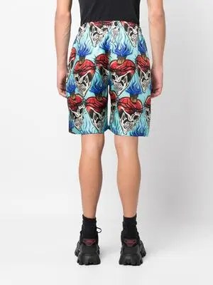 Philipp Plein Love Tattoo Silk Shorts