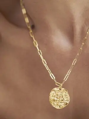Monica Vinader Goddess Coin Pendant Charm - Gold