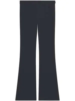 COURREGES Flared-leg Trousers With Embroidered Logo - Black