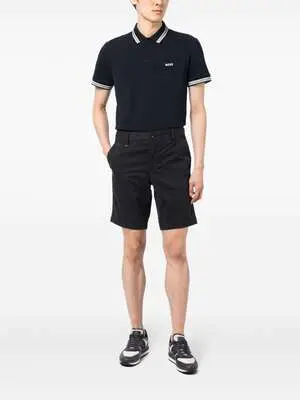BOSS Striped-border Cotton Polo Shirt - Blue