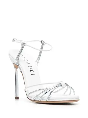 Casadei Blade 100mm Metallic Sandals