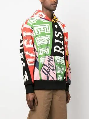 Kenzo Flag-print Cotton Hoodie - Green