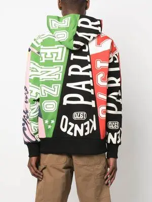 Kenzo Flag-print Cotton Hoodie - Green