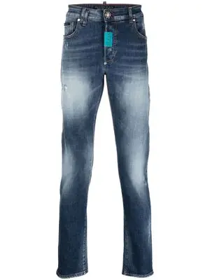 Philipp Plein Logo Patch Straight-leg Jeans