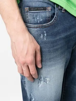 Philipp Plein Logo Patch Straight-leg Jeans