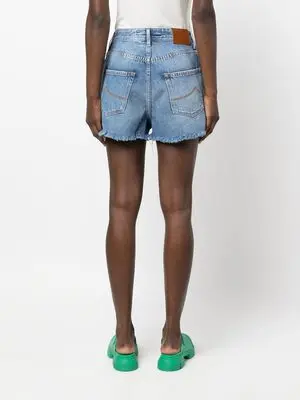 JACOB COHЁN Floral-embroidered Denim Shorts